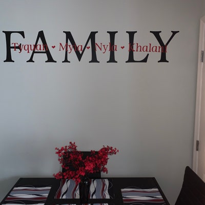 Family Wall Decal With Names Personalized Decal Gallery Wall Decor - Etsy