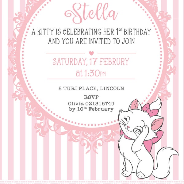 Marie Cat Birthday Party, Pringles Label, Aristocats Birthday, Marie ...