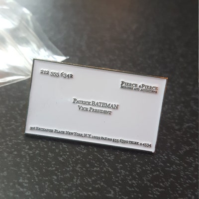American Psycho Pin American Psycho Patrick Bateman Business Card Pin ...