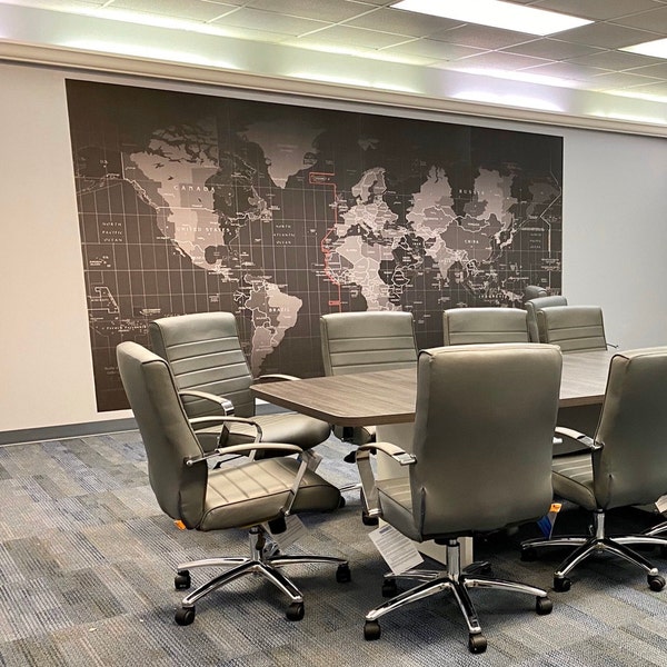 Technology World Map Wallpaper Wall Wall Mural Modern Home Decor for ...