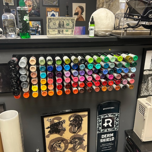 Tattoo Ink Bottle Storage Rack / Organizer- Holds 1/2 , 1 , 2 , 4 Oz ...