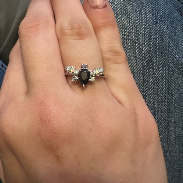 Vintage Teardrop Ruby Engagement Ring Set Milgrain Three Stone Wedding ...