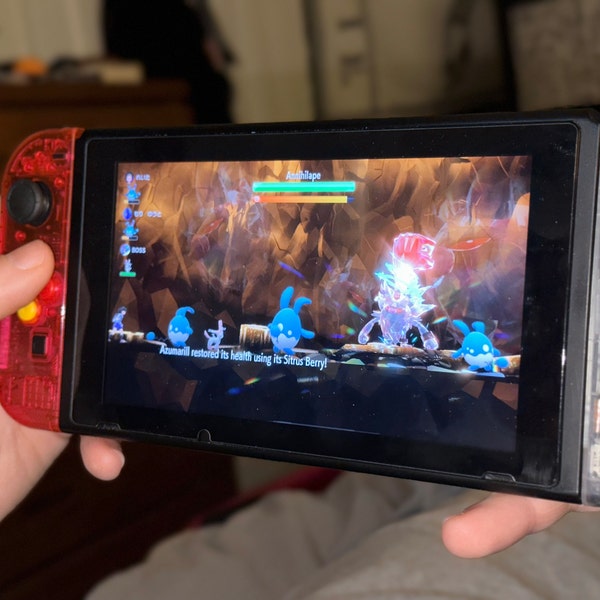 New Custom Nintendo Switch Clear Atomic Purple D-pad Joy-con Controller ...