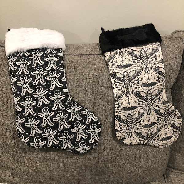 Gingerdead Spooky Christmas Stocking, Goth Christmas Stocking ...