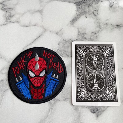 Spider-punk Punk is Not Dead Iron-on Embroidered Patch hobart Brown ...
