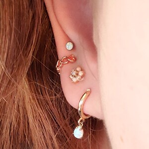 16G Tiny Shell Flower Stud Earring Helix Conch Cartilage Ear - Etsy