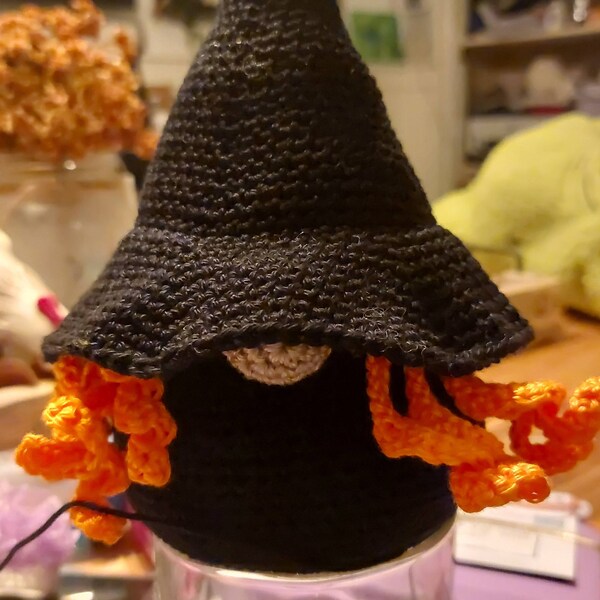 Halloween Crochet Patterns Gnome Witch With Broom and Crochet Pumpkin ...