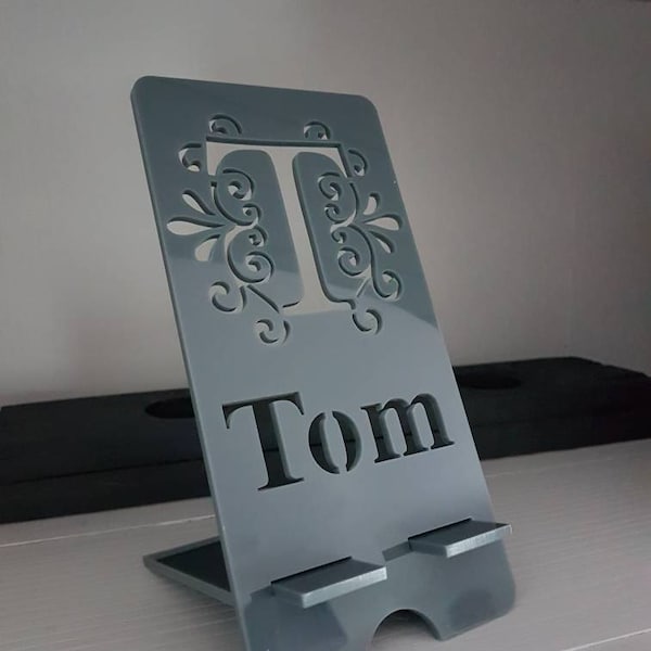 Mobile Phone Stand - Personalised With Name and Initial - Available in ...