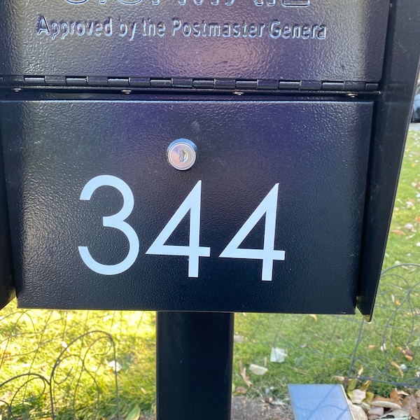 Custom Mailbox Numbers, Modern Mailbox Decals, Large Mailbox Stickers ...