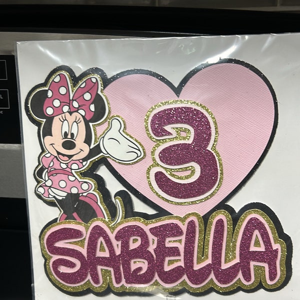 Personalize Minnie Mouse Name Cake Topper, Minnie Mouse Club House Name ...