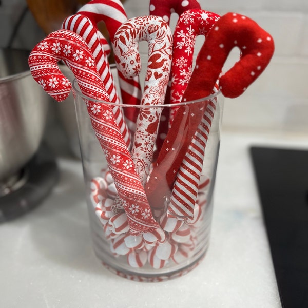 Stuffed Fabric Candy Canes * Set of 8 - Etsy