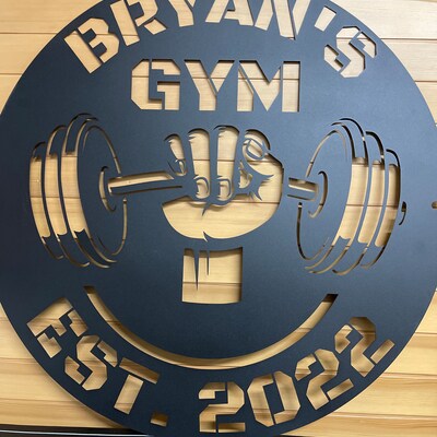 Custom Metal Gym Sign, Workout Room Wall Art, Personalized Gym, Custom ...