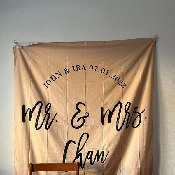 Wedding Last Name Banner, Boho Bridal Shower Decorations, Engagement ...