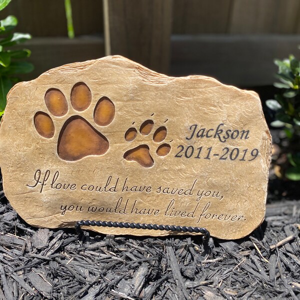 Pet Memorial Stones Dog Memorial Stones, Paw Prints Pet Dog Garden ...