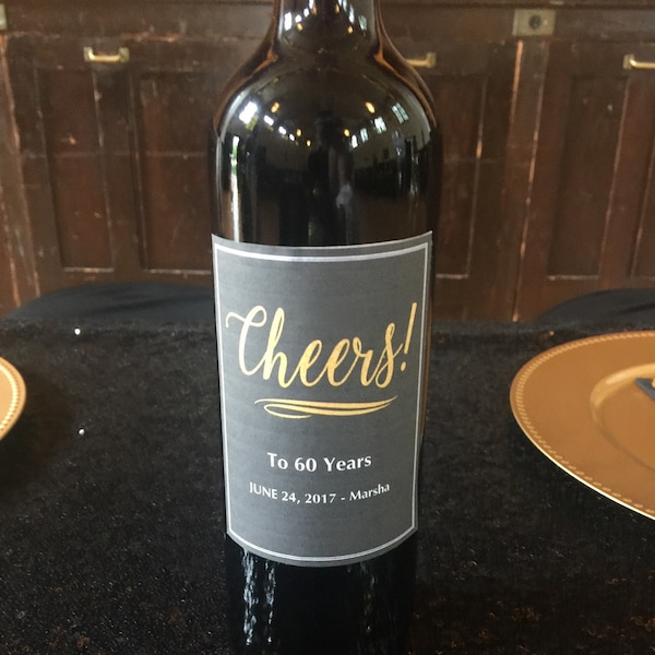Wedding Cheers Wine Label - You Add Your Names and Date or Other Text ...
