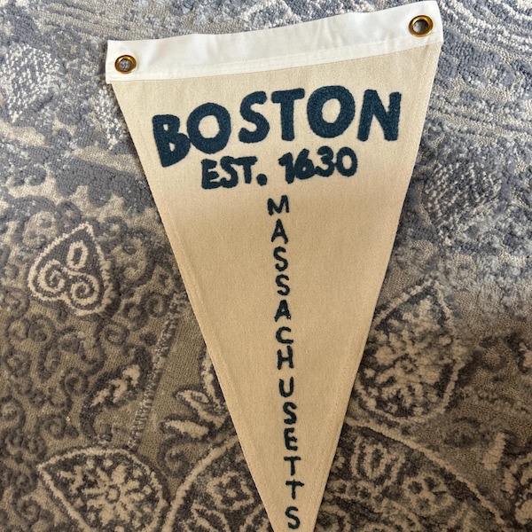 Hand Embroidered Pennant Flag Custom Unique City Name Pennant Flag ...