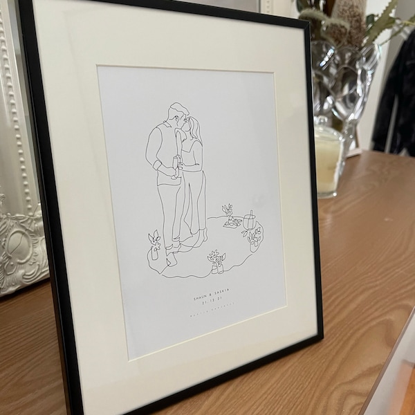 CUSTOM LINE PORTRAIT, Line Art Illustration, Personalized Line Drawing ...
