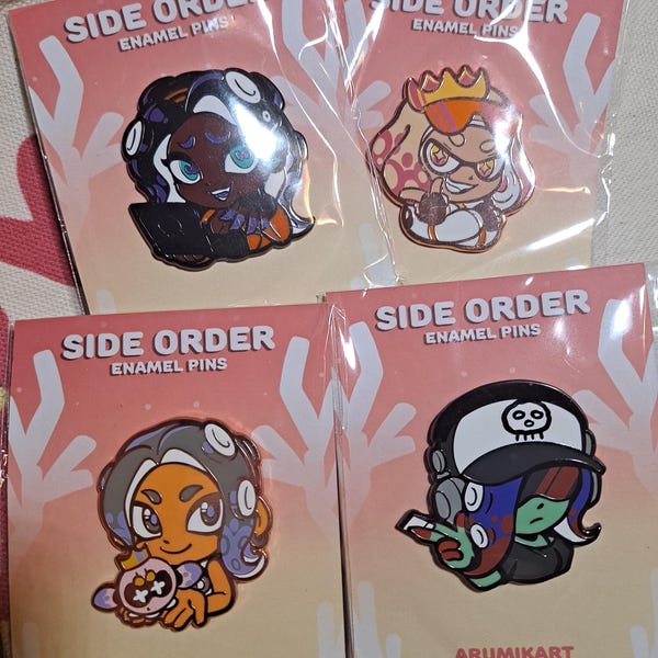 Splatoon Side Order Enamel Pins - Etsy