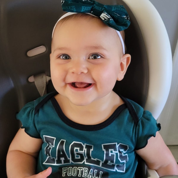 Philadelphia Eagles Bow Headband or Hair Clip; Football Bow; Eagles ...