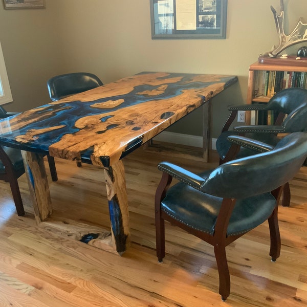 Made to Order Colors Olive Wood Blue Emerald Green Epoxy Table-river Table-dining Table-coffee ...
