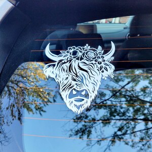 Highland Cow Decal Cow Sticker Heifer Decal Car Window Decal Tumbler ...