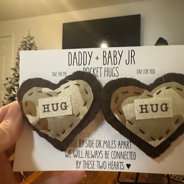 Gift for Deployed Dad | Pocket Hug for Deployment From Kids | Gift for ...
