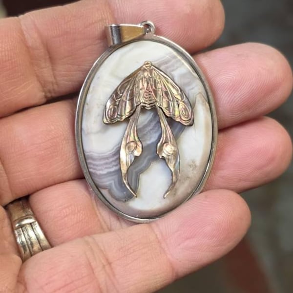 Carved Black Mother of Pearl Moth With Long Tails Charm - Etsy