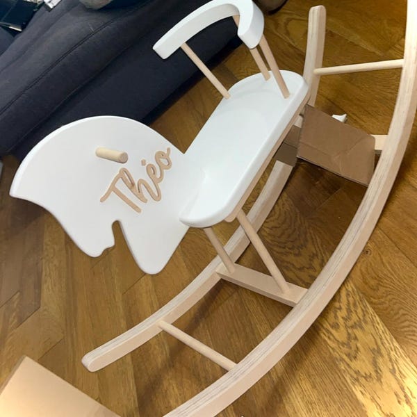 Personalised Wooden Rocking Horse Toy - Toddler Rocking Horse With a ...