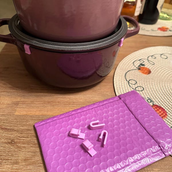 Dutch Oven Lid Protector Clips Set of 6 Made to Fit LE CREUSET STAUB ...