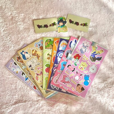 Water Type Pokemon Sticker Sheet Pokemon Type Series - Etsy