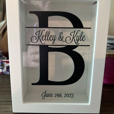 Wedding Sand Ceremony Set, Personalized White or Black Shadow Box Frame ...