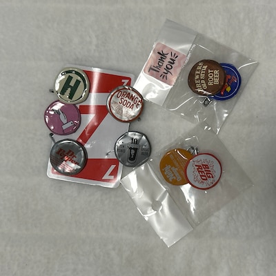 Mystery Vintage Soda/beer Button Pins - Etsy