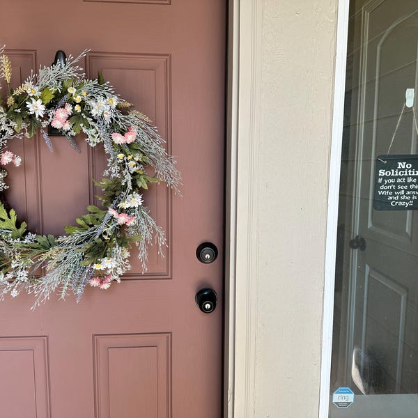 Fun | No Soliciting | Crazy Wife | Front Door Sign | Door Hanger - Etsy