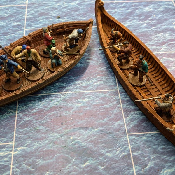 Long Boat - Row Boat - the Lost Islands - Printable Scenery 28mm 32mm ...