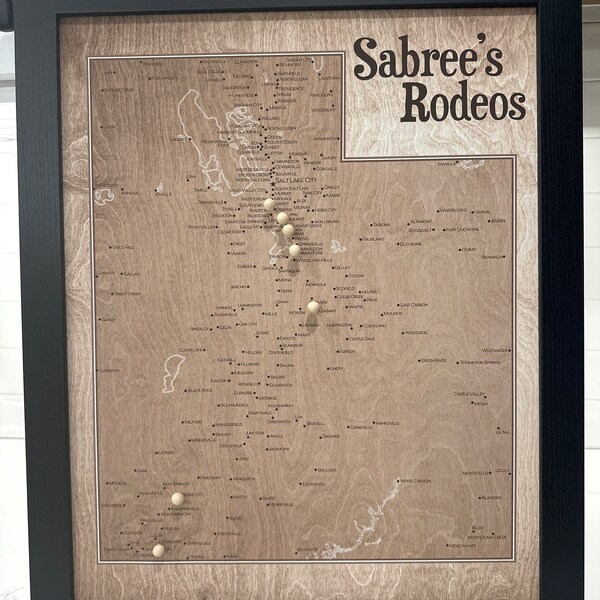 Rodeo Push Pin Map: Personalized Western Wall Decor, Major Rodeos in ...