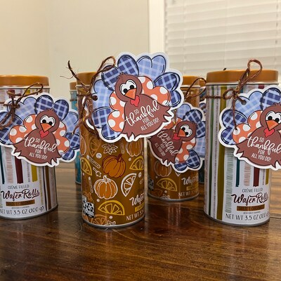 Printable Thankful for You Turkey Gift Tags DIGITAL FILE HT294 - Etsy