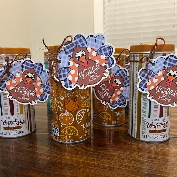 Printable - Thankful for You Turkey Gift Tags - DIGITAL FILE HT294 - Etsy