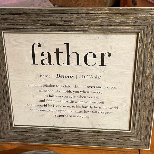 Personalized Fathers Day Printable, Custom Name Sign, Gift for Dad, New ...