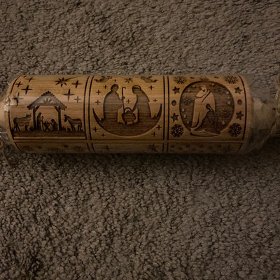 Nativity Engraved Rolling Pin CHRISTMAS Cookies Embossing Rolling Pin ...