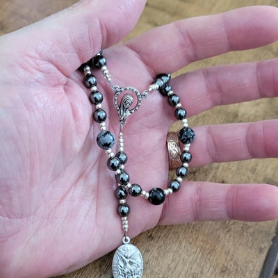 Scapular Chain Necklace With Sterling Silver Miraculous Medal Crucifix ...