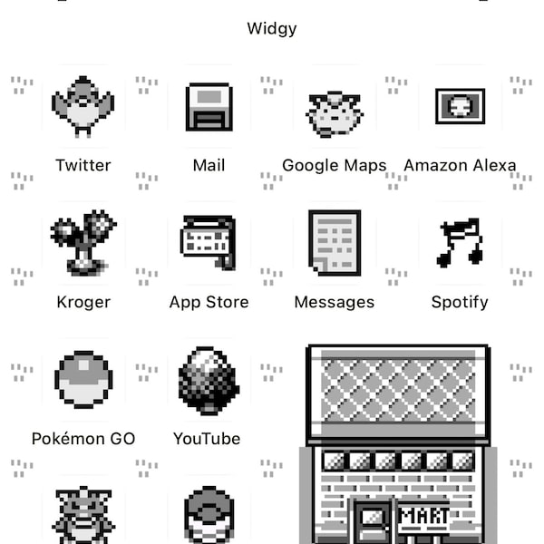 Ios 293 Icons | Pokemon Red Blue Version iPhone IOS14 App Icons Widgy ...