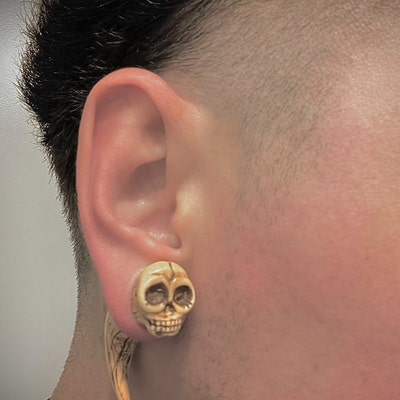 Bone Imitation Skull Gauges Ear Hanging Plugs,polymer Clay Gauges ...