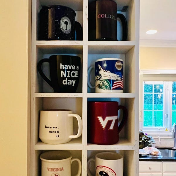 Coffee Cup Storage~coffee Mug Display Shelf~coffee Cup Shelf~wooden ...