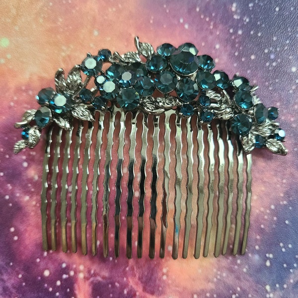 Navy Blue Crystal Comb, Blue Crystal Rhinestone Hair Comb Hair Comb ...