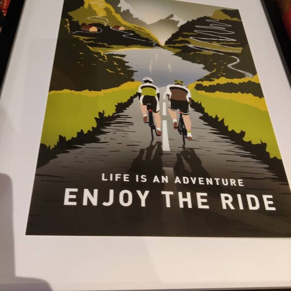 Ride Bikes Be Happy - Mountain Biking Art Print - Etsy