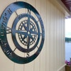 Personalized Compass Metal Sign - Custom Coordinates Sign - Nautical ...