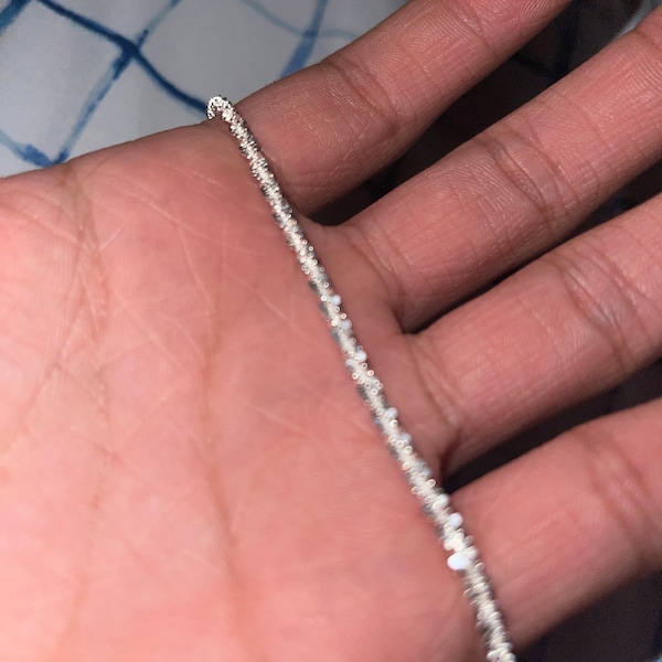 925 Sterling Silver Sparkle Glitter Margarita Twisted Rock Chain ...