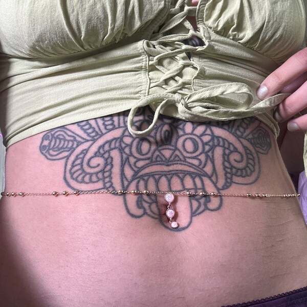 14G Surgical Steel Reverse Belly Ring/opal Belly Ring/navel Piercing ...