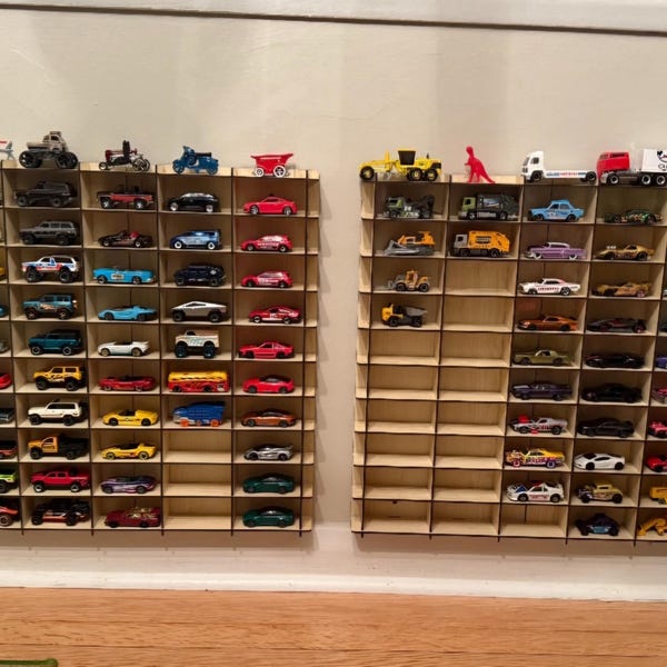 Natural Wooden Monster Truck Storage, Monster Truck Display Case ...