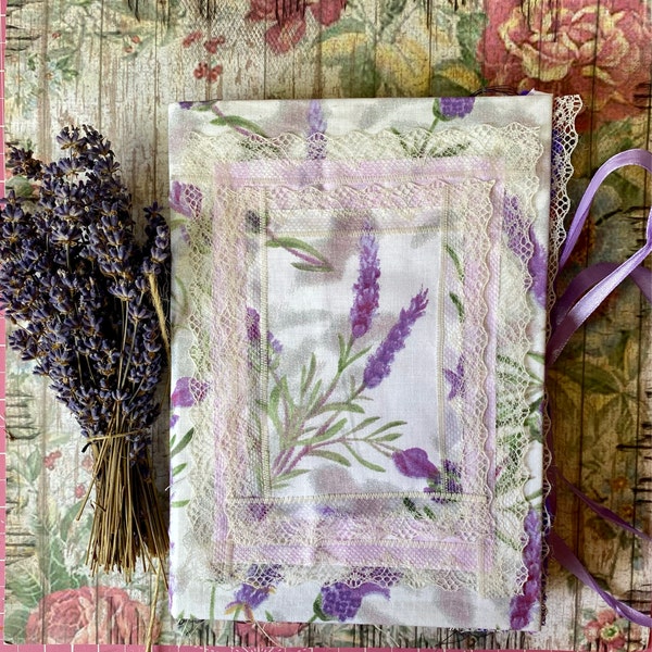 Lavender Print on Cotton Fabric by the Yard, Floral Print, Purple ...